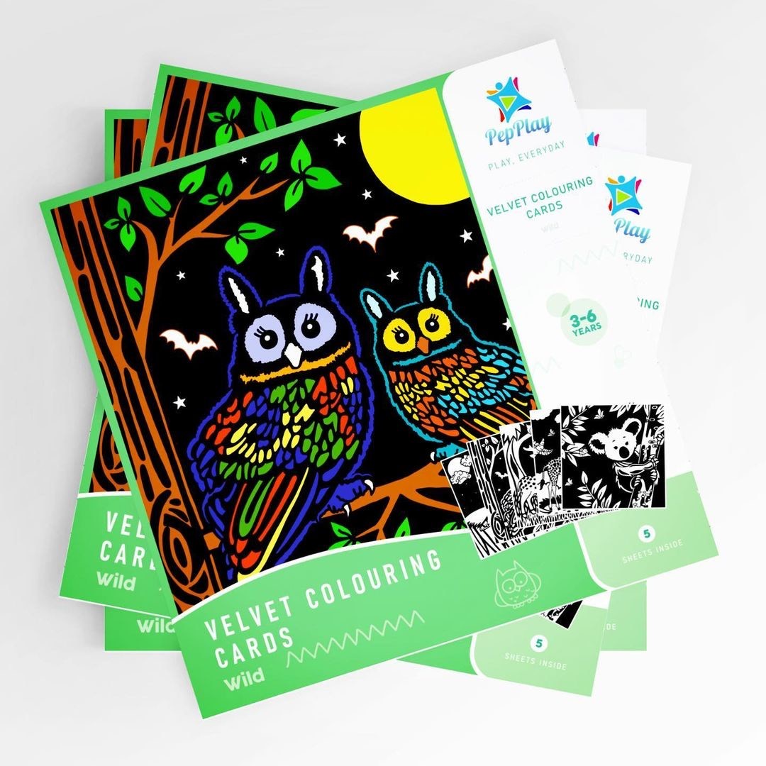 Velvet Colouring cards – Wild – Pepplay